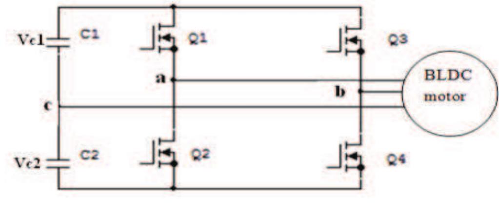 Four switch three phase inverter the circuit diagram of the