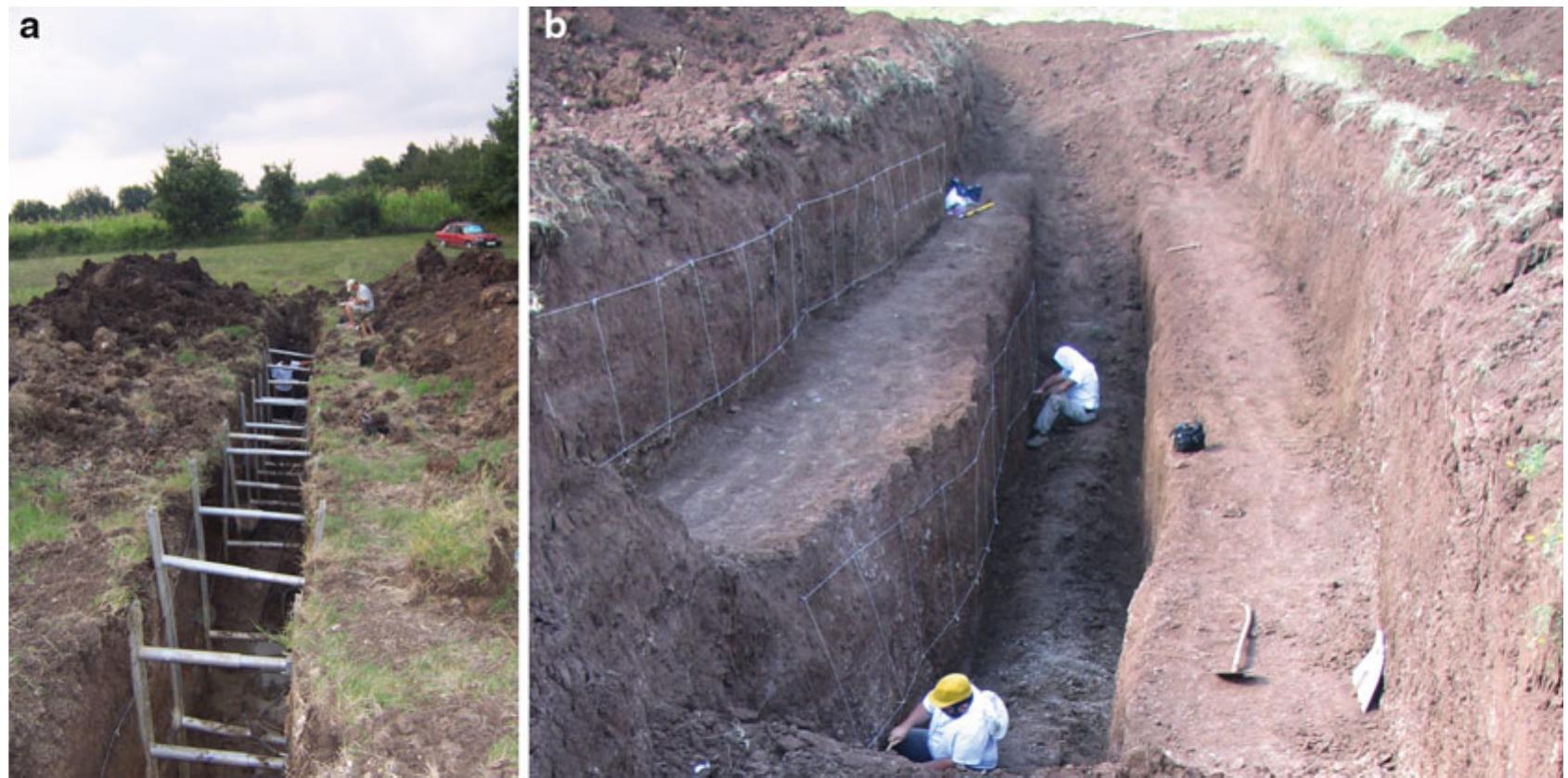 Sample photos from different trench types: (a) single slot