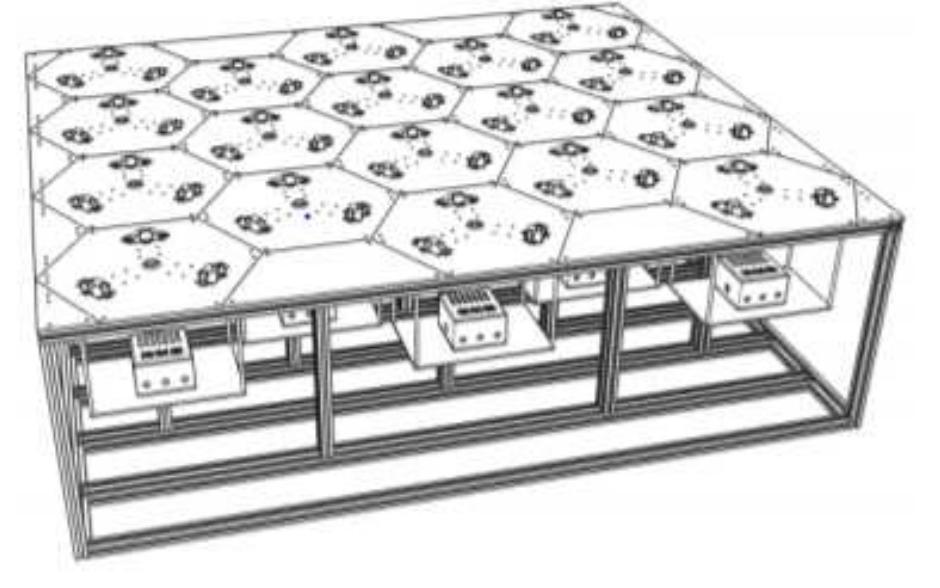 The structure of the omnidirectional-wheel conveyor is