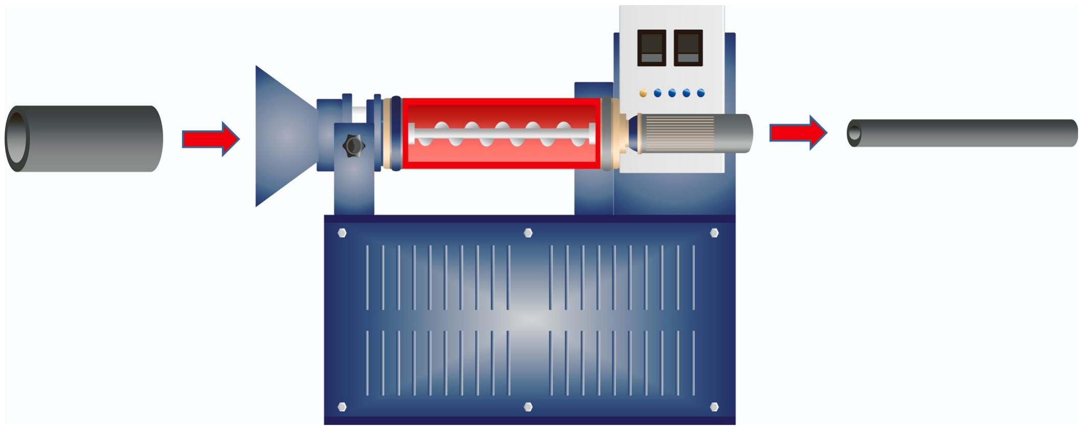 Schematic illustration of hot extrusion process for the