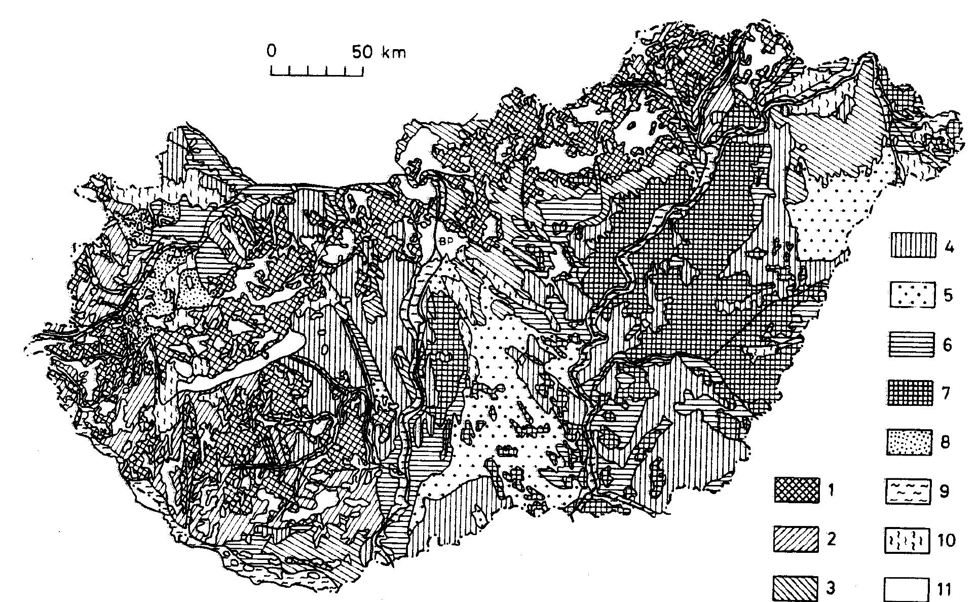Moisture regime types of hungarian soils. legend: see in the