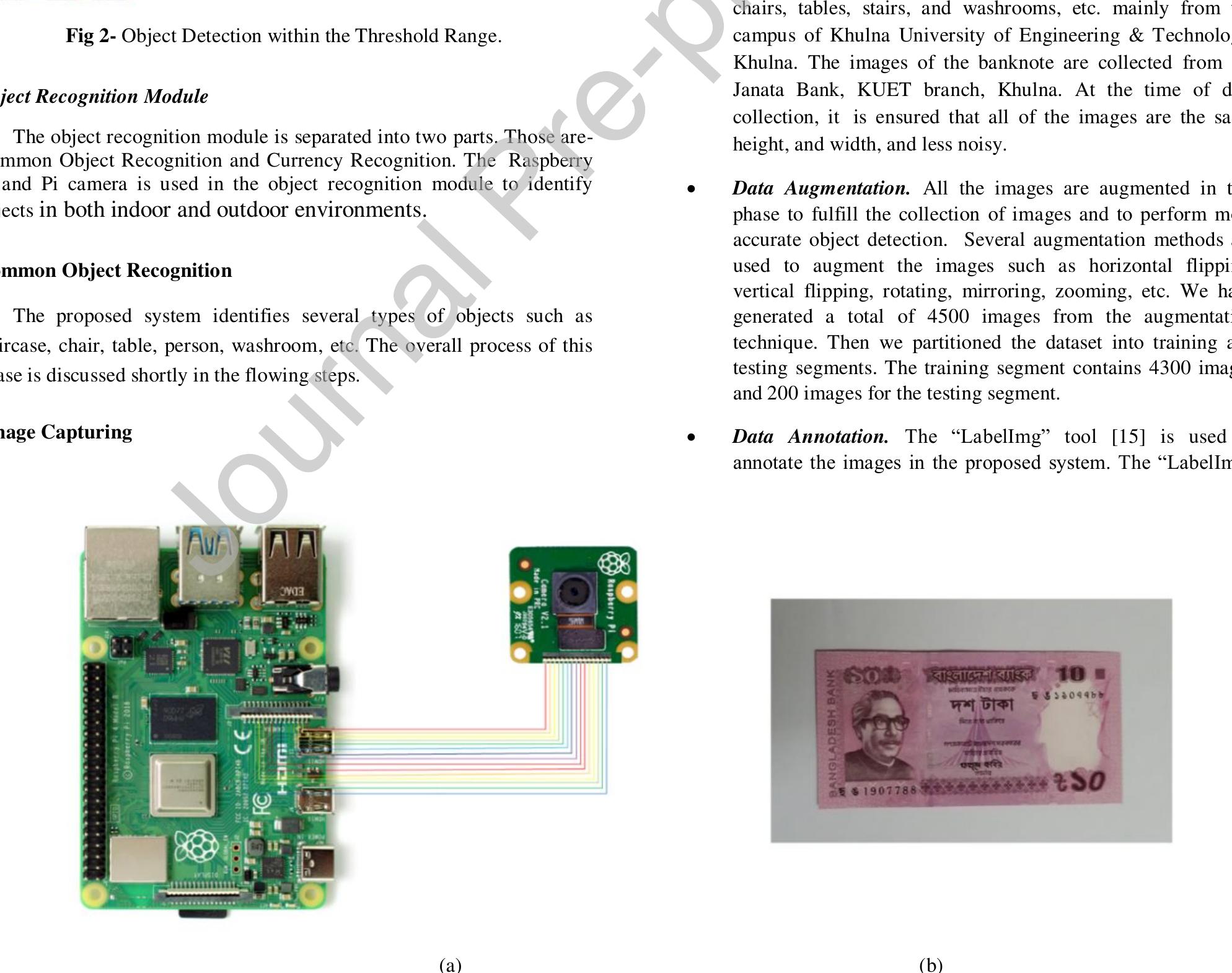 - (a) camera interfacing with raspberry pi, (b) captured