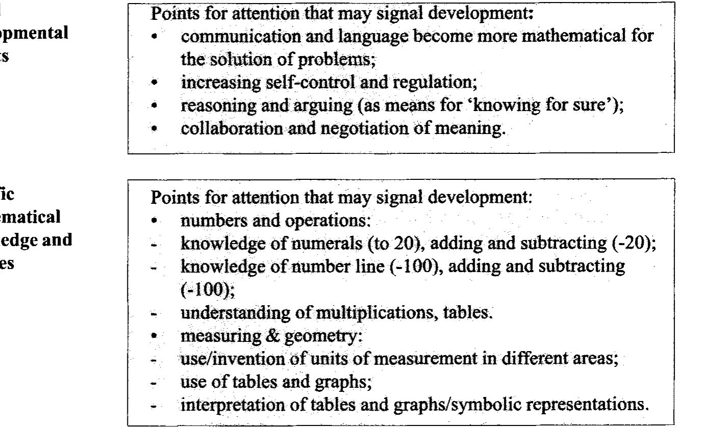 Possible points of attention for observation of mathematical