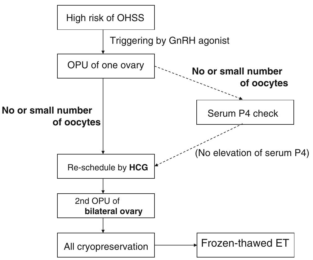 Flow chart depicting management of the failure of gnrha-