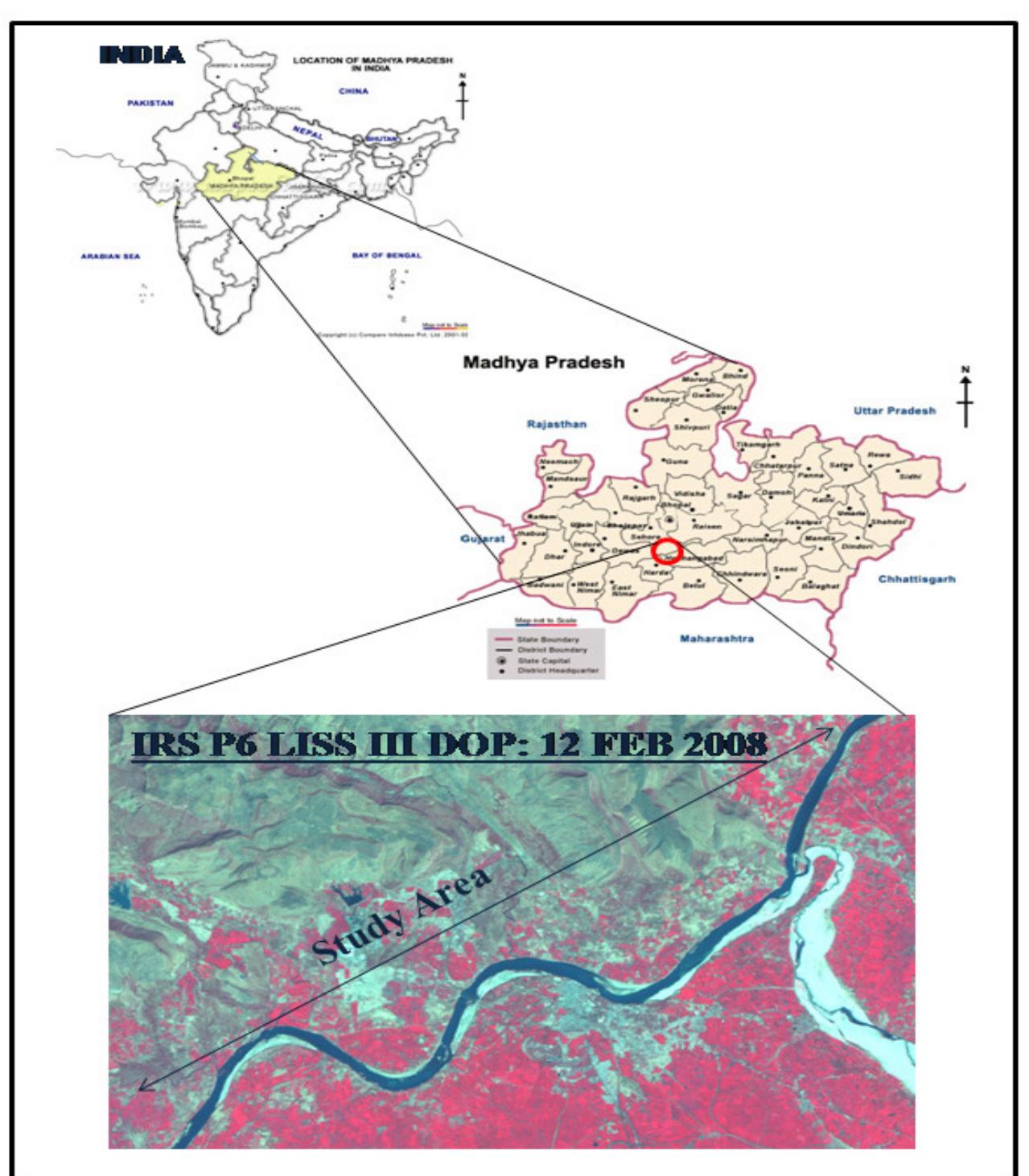 Location map of the study area river narmada the fifth