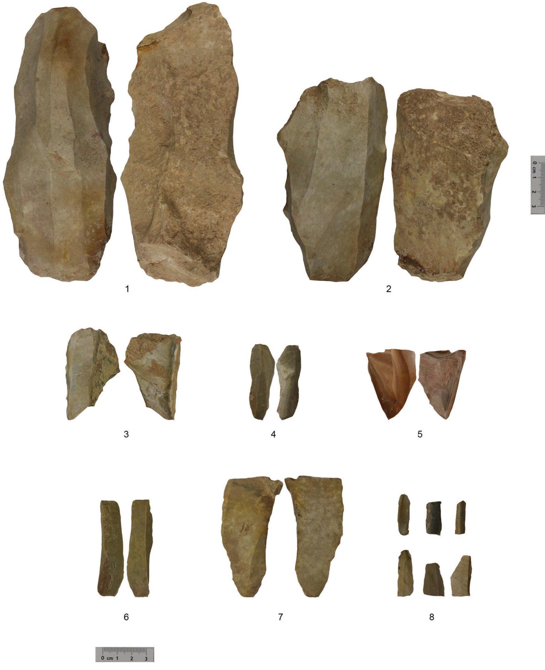 Felsenhausl-kellerhéhle. cores and blanks from assemblage 1: