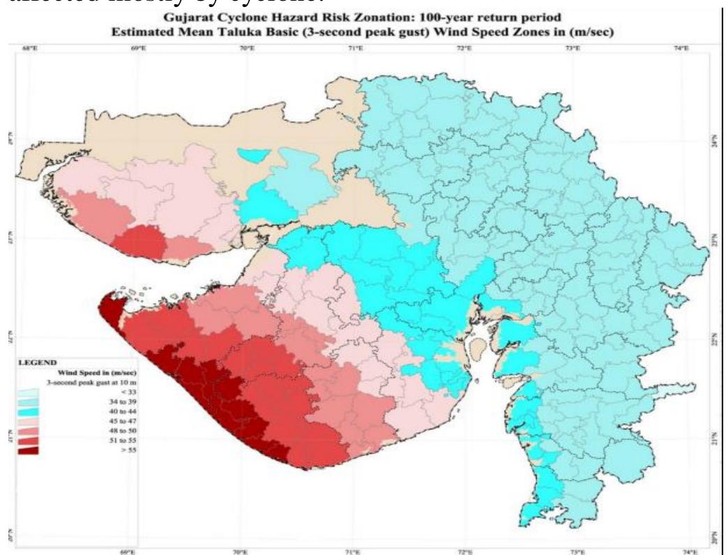3: gujarat cyclone hazard risk zonation map source: gujarat