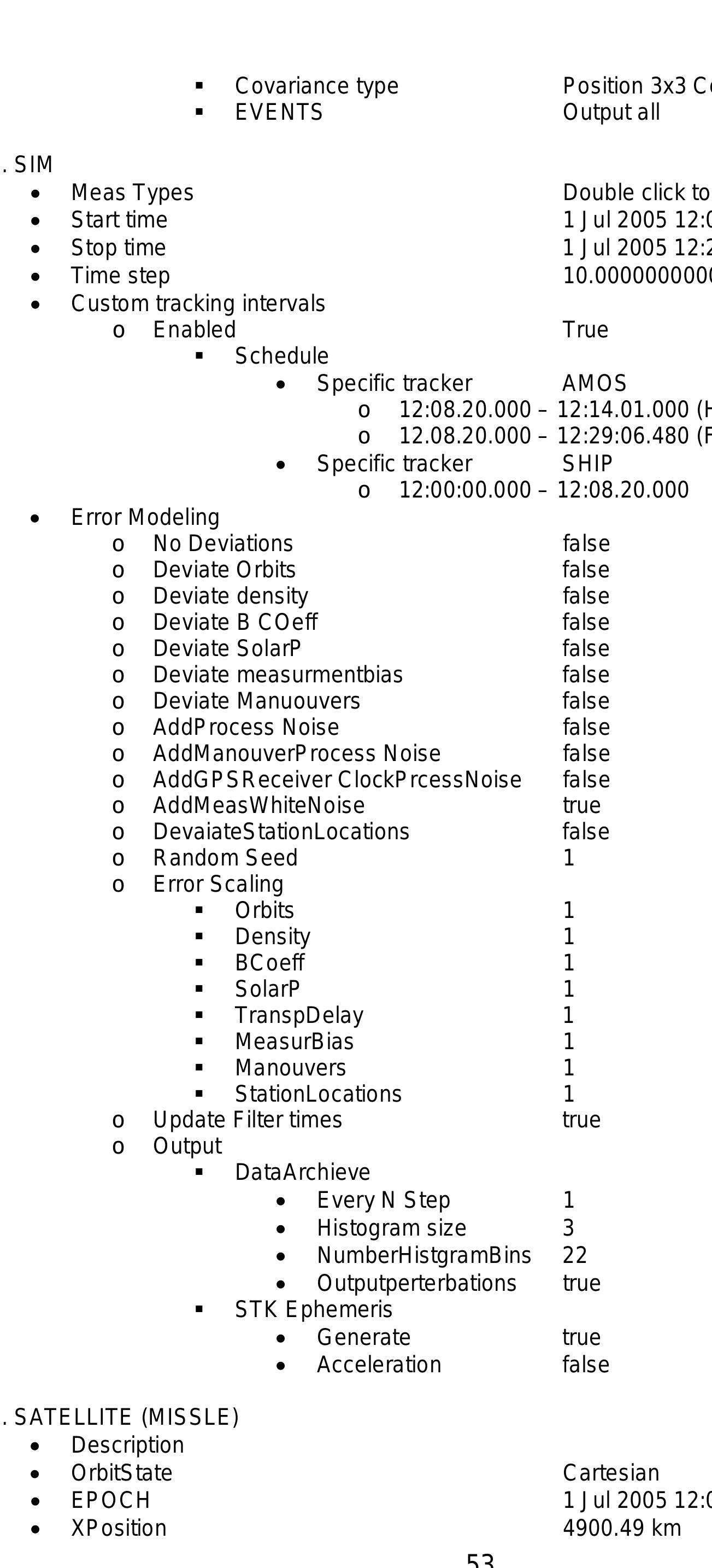 Table 7 - Ballistic Missile Trajectory Estimation
