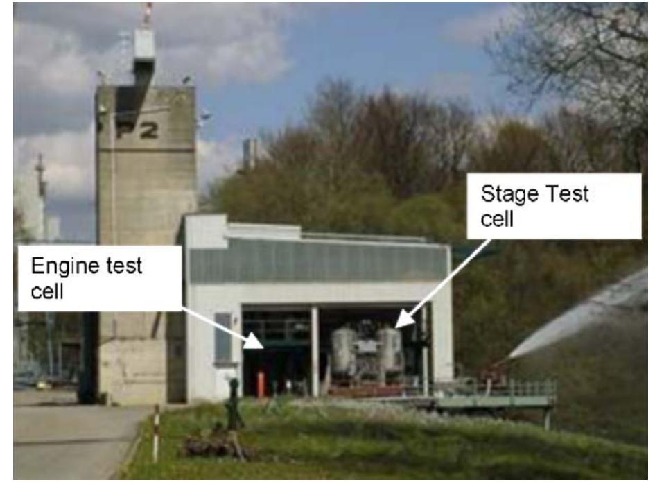 P 2 test complex with the two test cells.