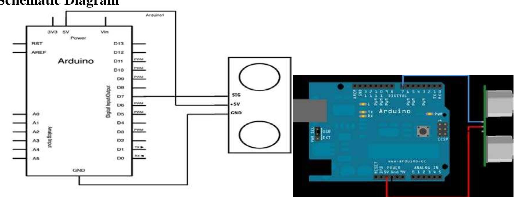 Schematic and layout diagram of arduino connected with