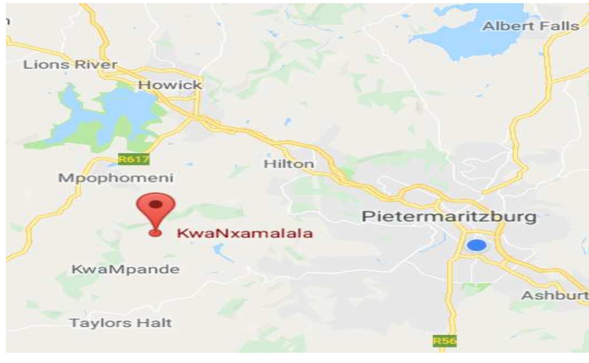 Map of kwanxamalala: source (google map: 2018).