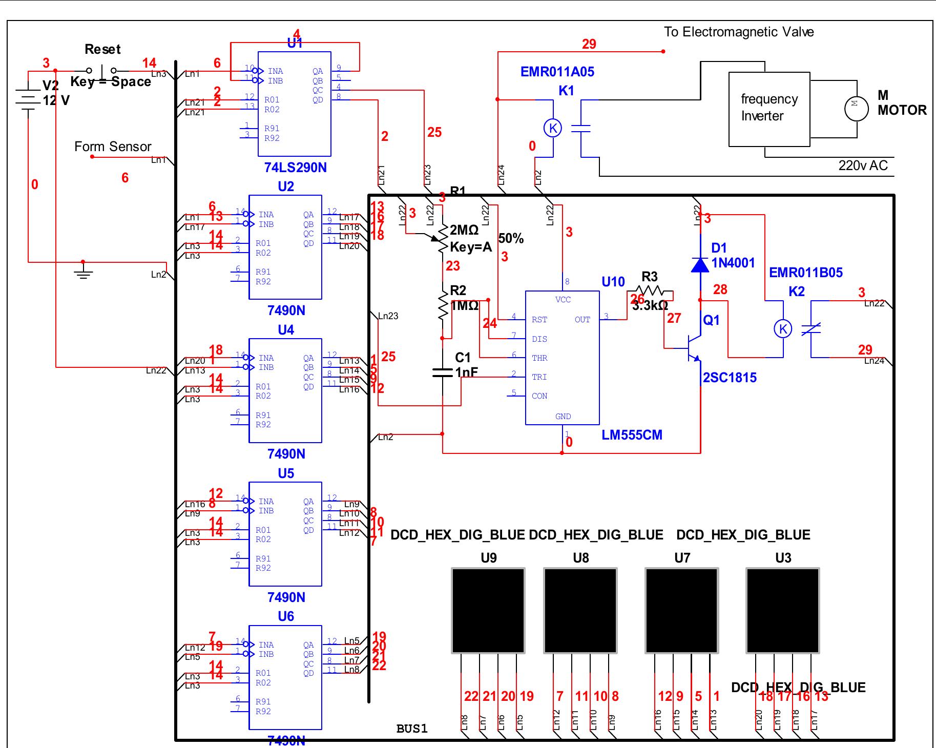 (7): schematic circuit for the electrical control system.