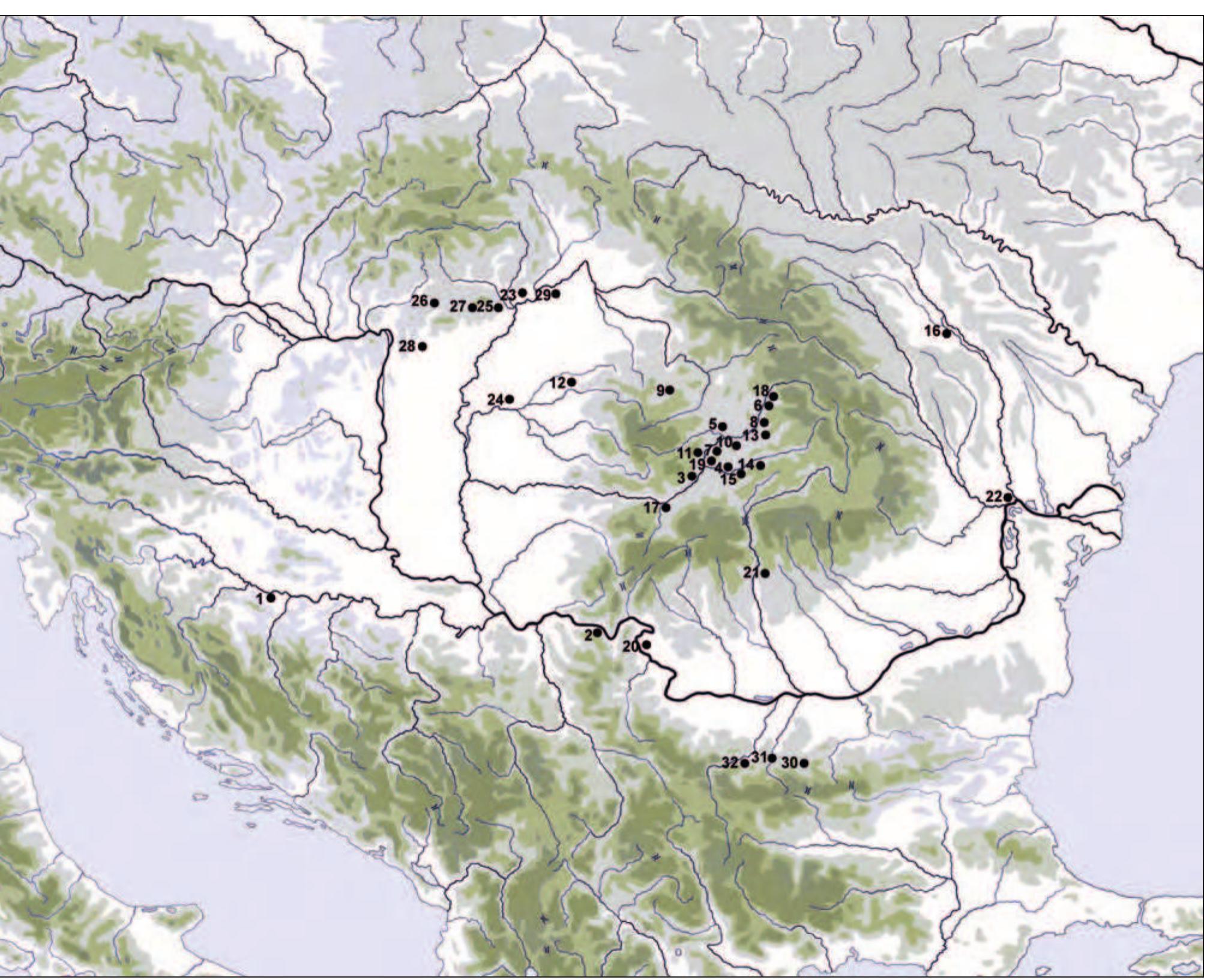 Distribution map of the finds of type a temple rings, the