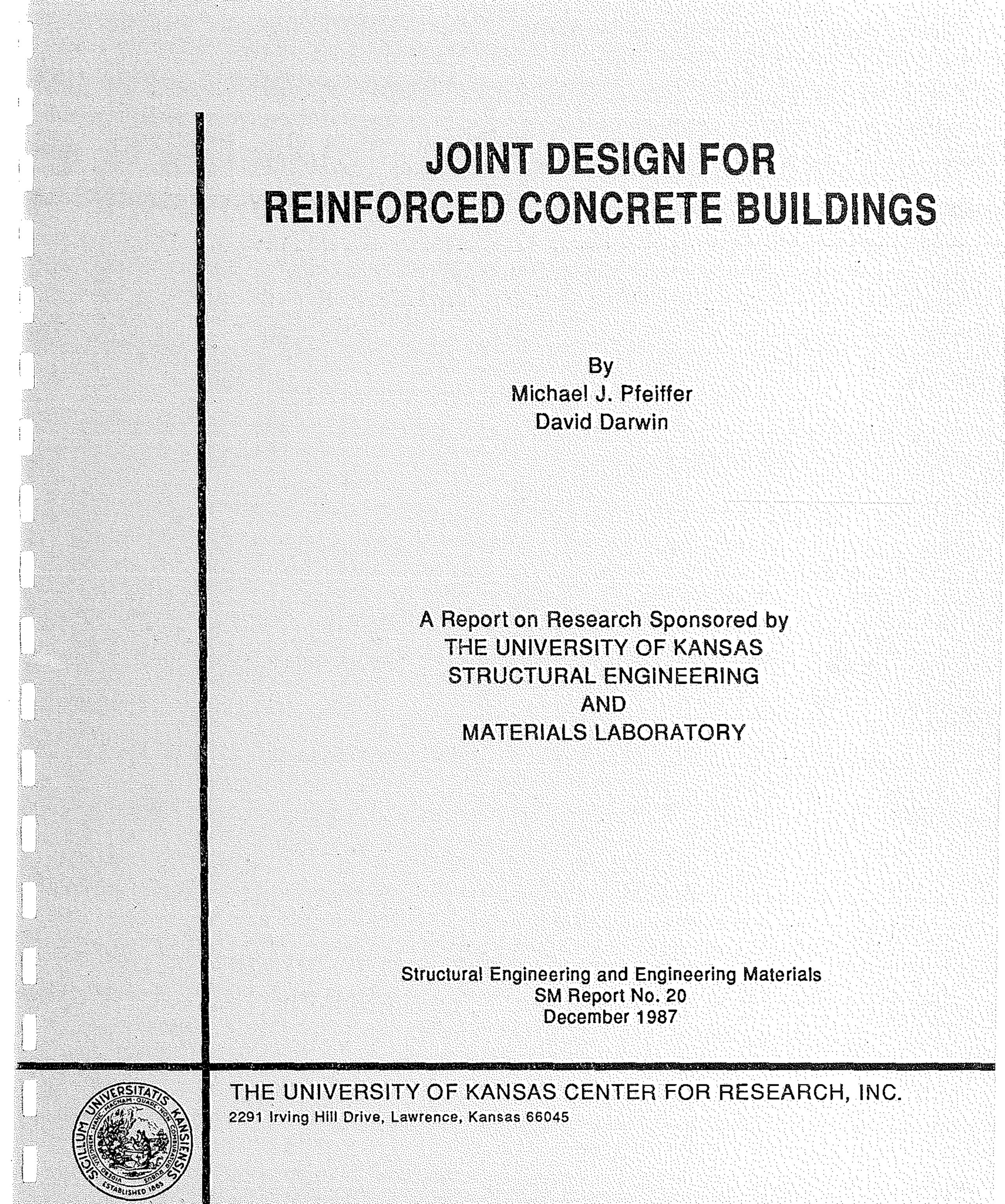Figure 1 - Joint design for reinforced concrete buildings