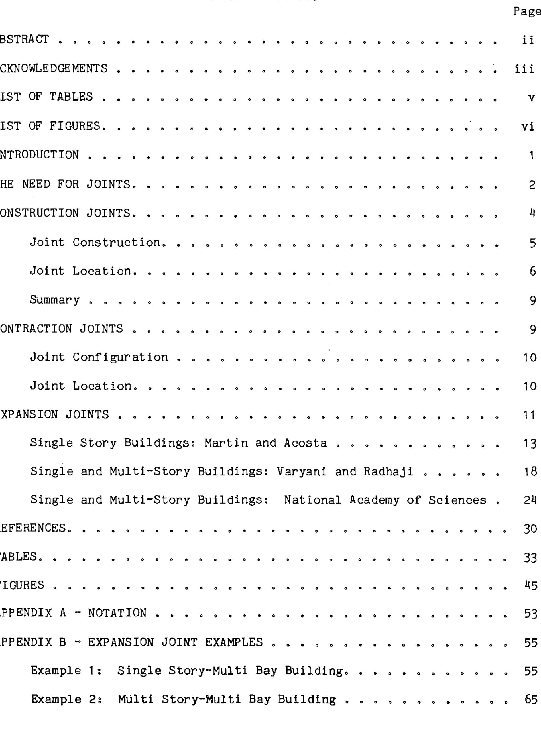 Table 1 - Joint design for reinforced concrete buildings
