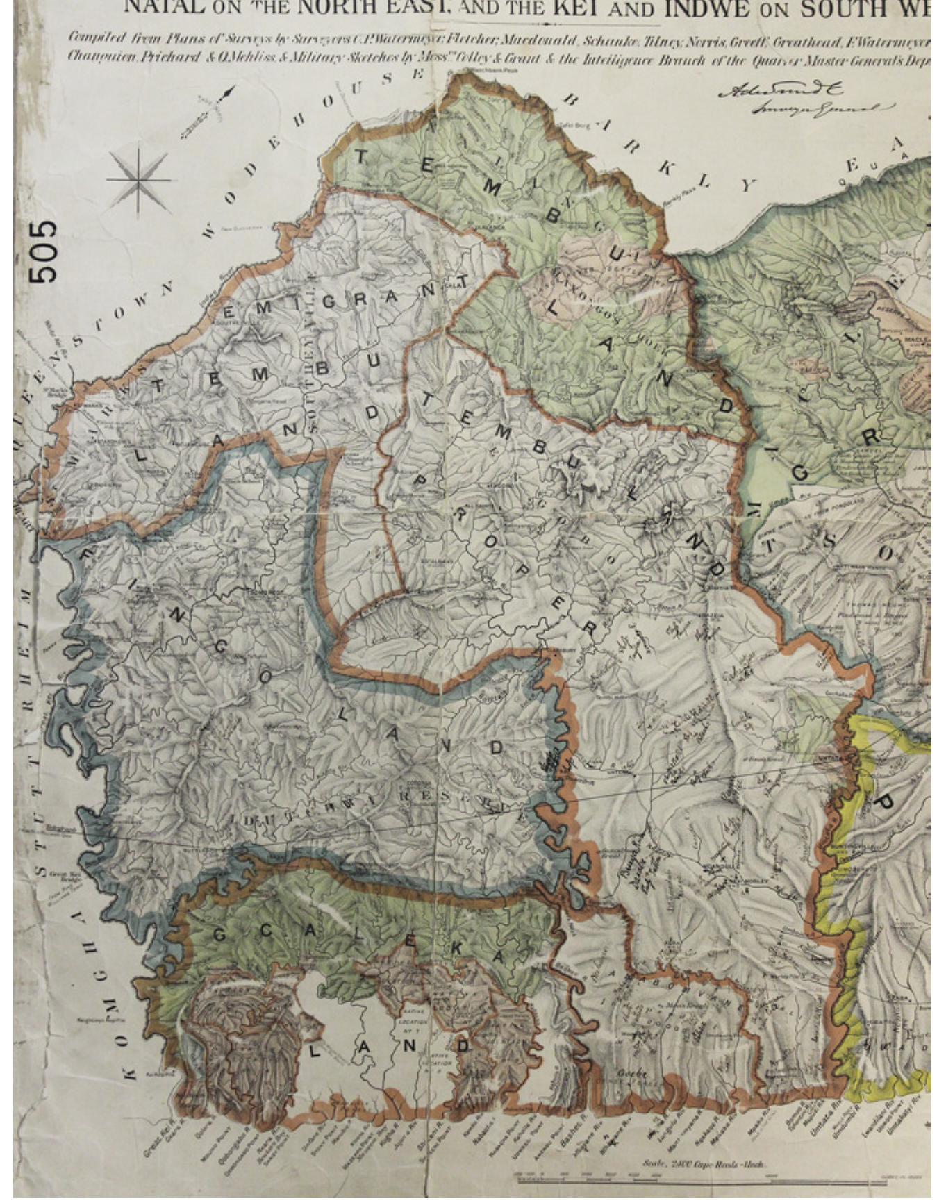 Map 3.8 printed map reflects the stoppage of colonial