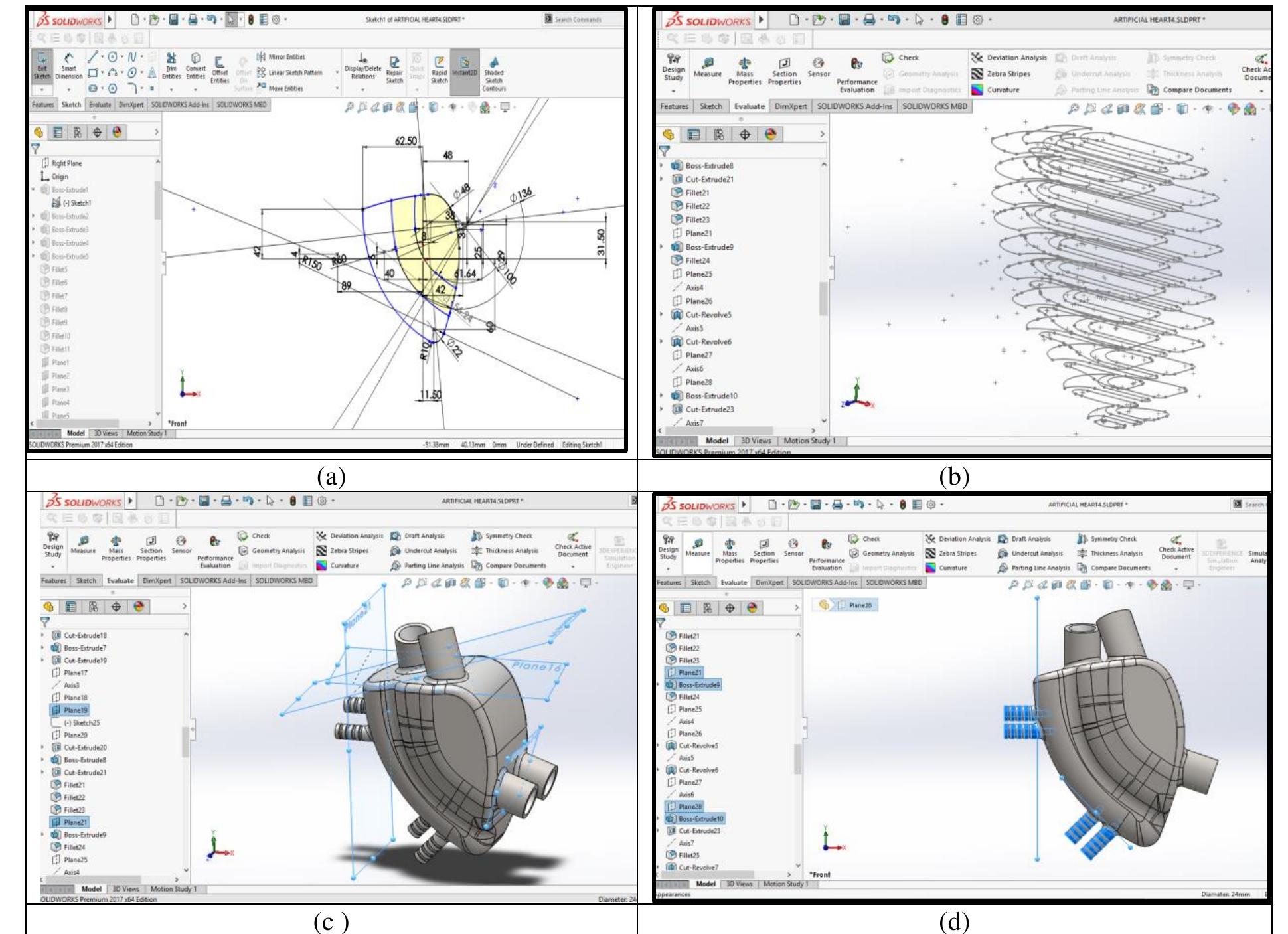 The solidworks model sections of the designed soft