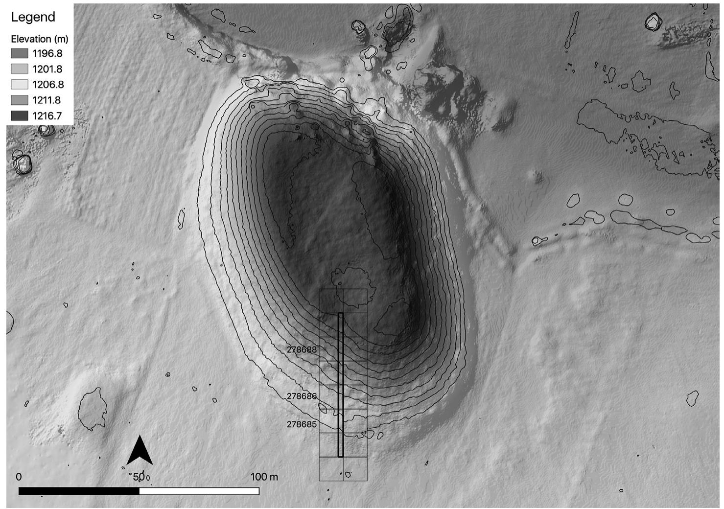 Digital elevation model (dem) of gird-i rostam showing the
