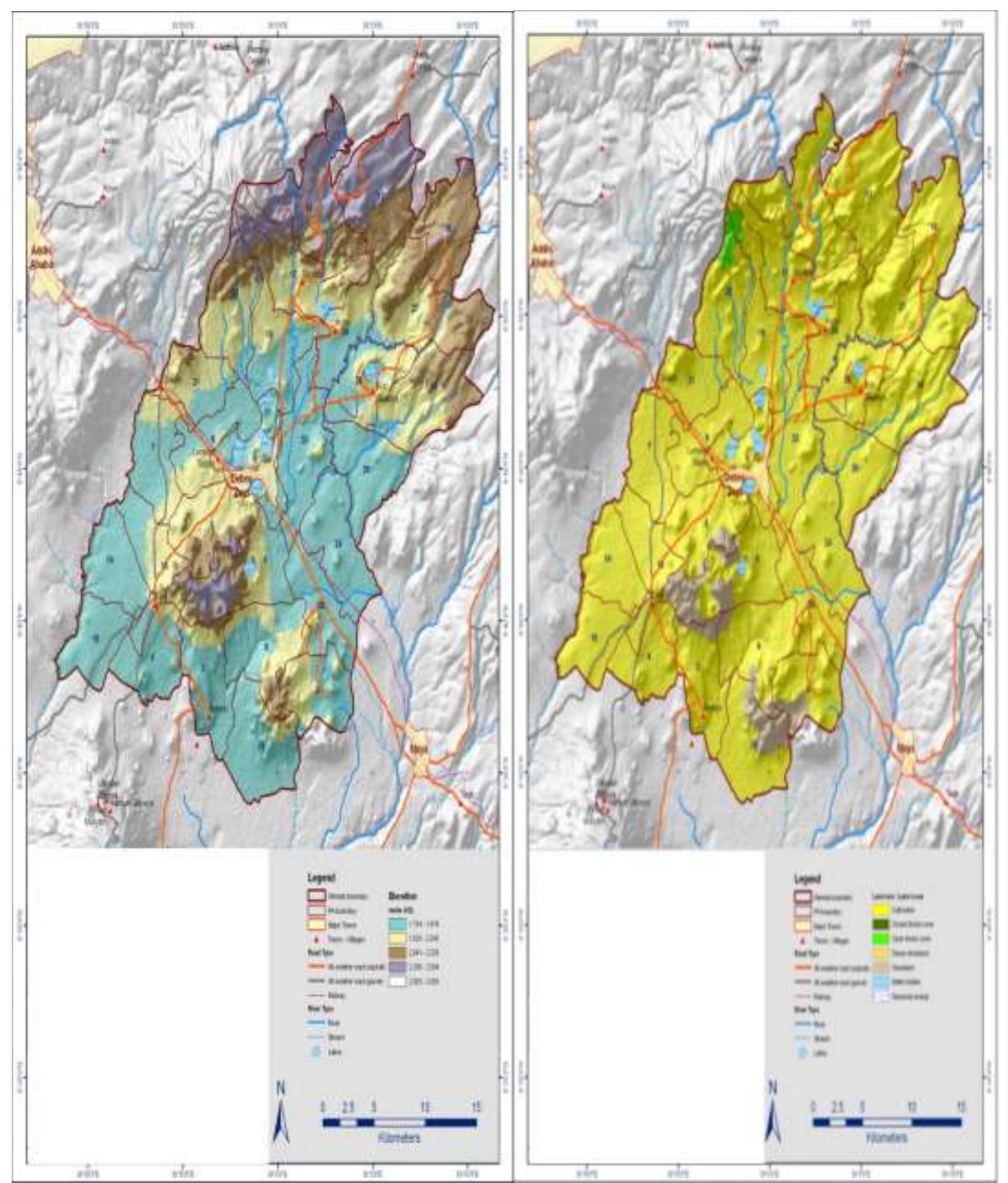 1 topographical and land cover map of ada’a woreda