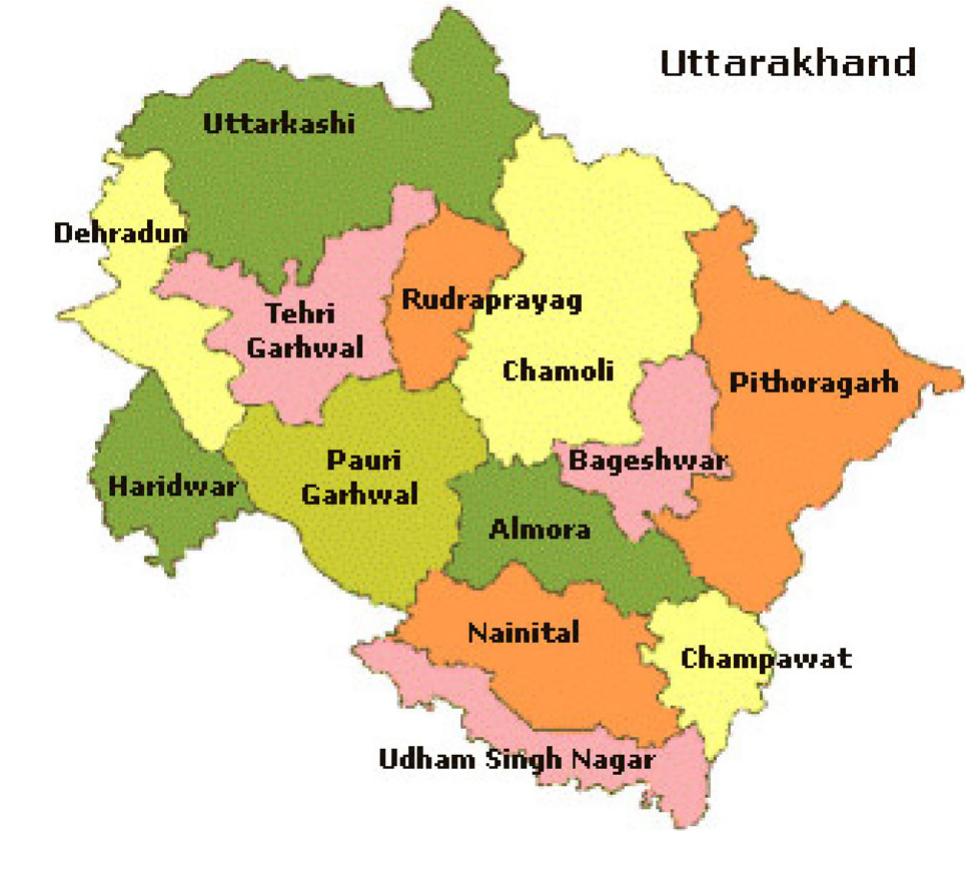 Map of uttarakhand