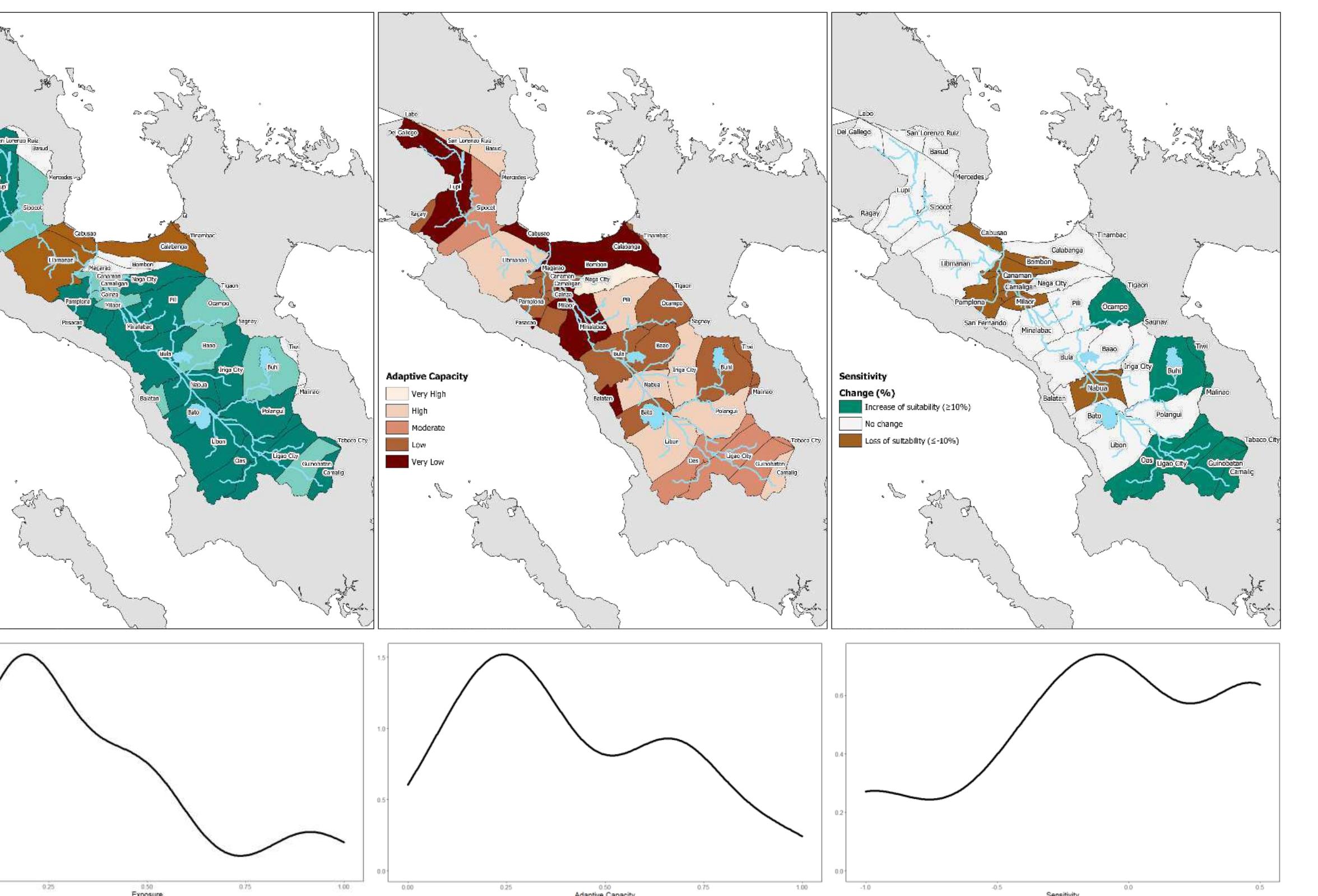 Individual vulnerability component maps and kernel density