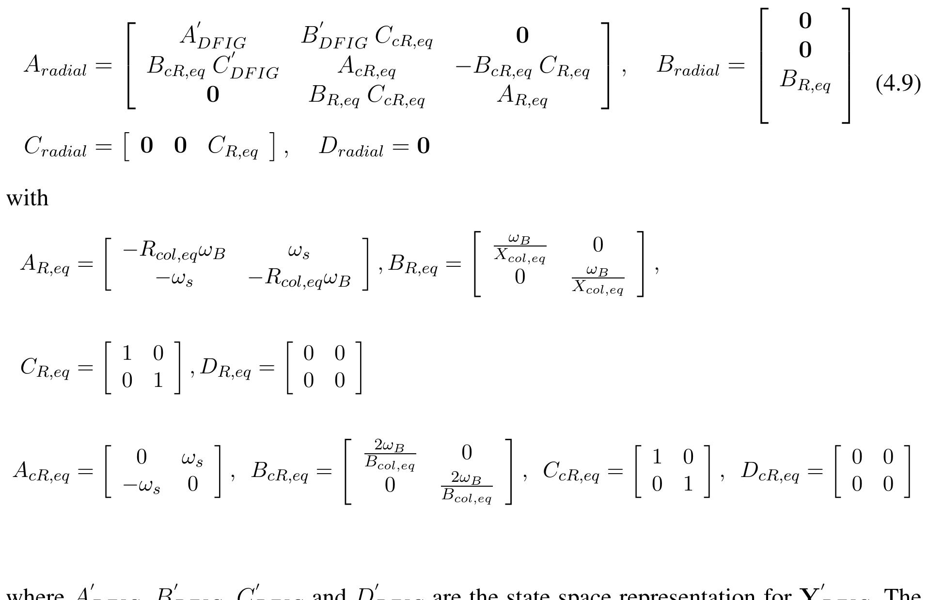 Based on fig. 4.4, the collection system impedance model can
