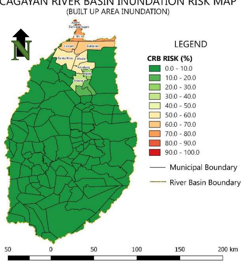 Cagayan river basin built-up area risk map in the cagayan