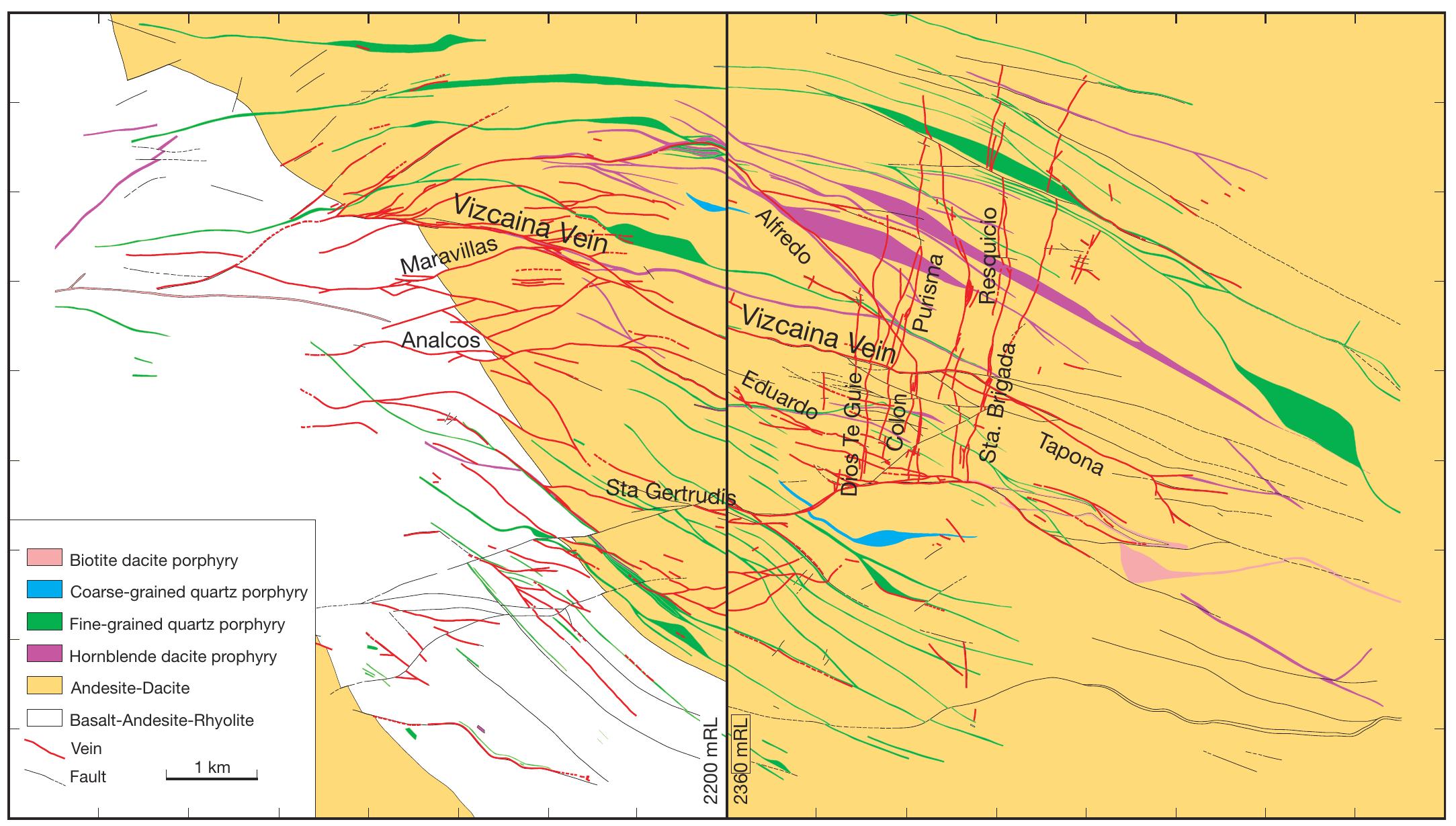 Fic. 11. subsurface map of the pachuca-real del monte mining
