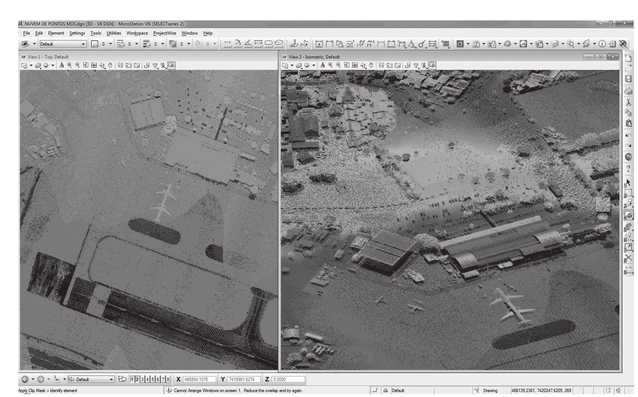 Digital surface model (mds) from a point cloud obtained by