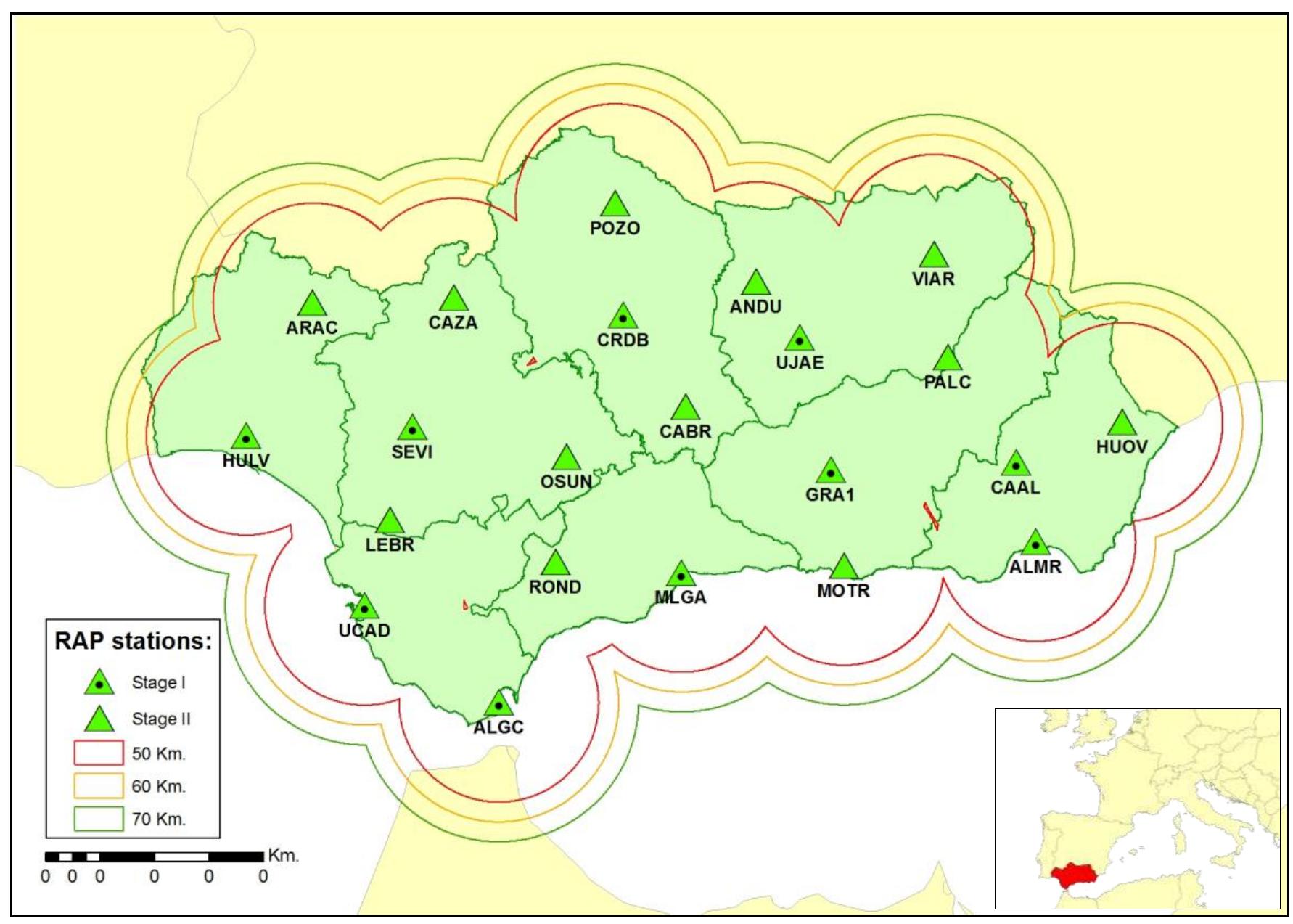 Distribution map of the rap stations.
