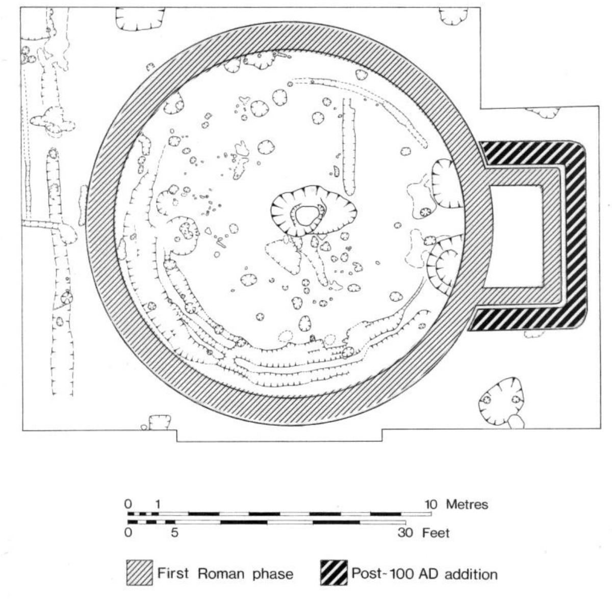 The roman cella was constructed directly over the second