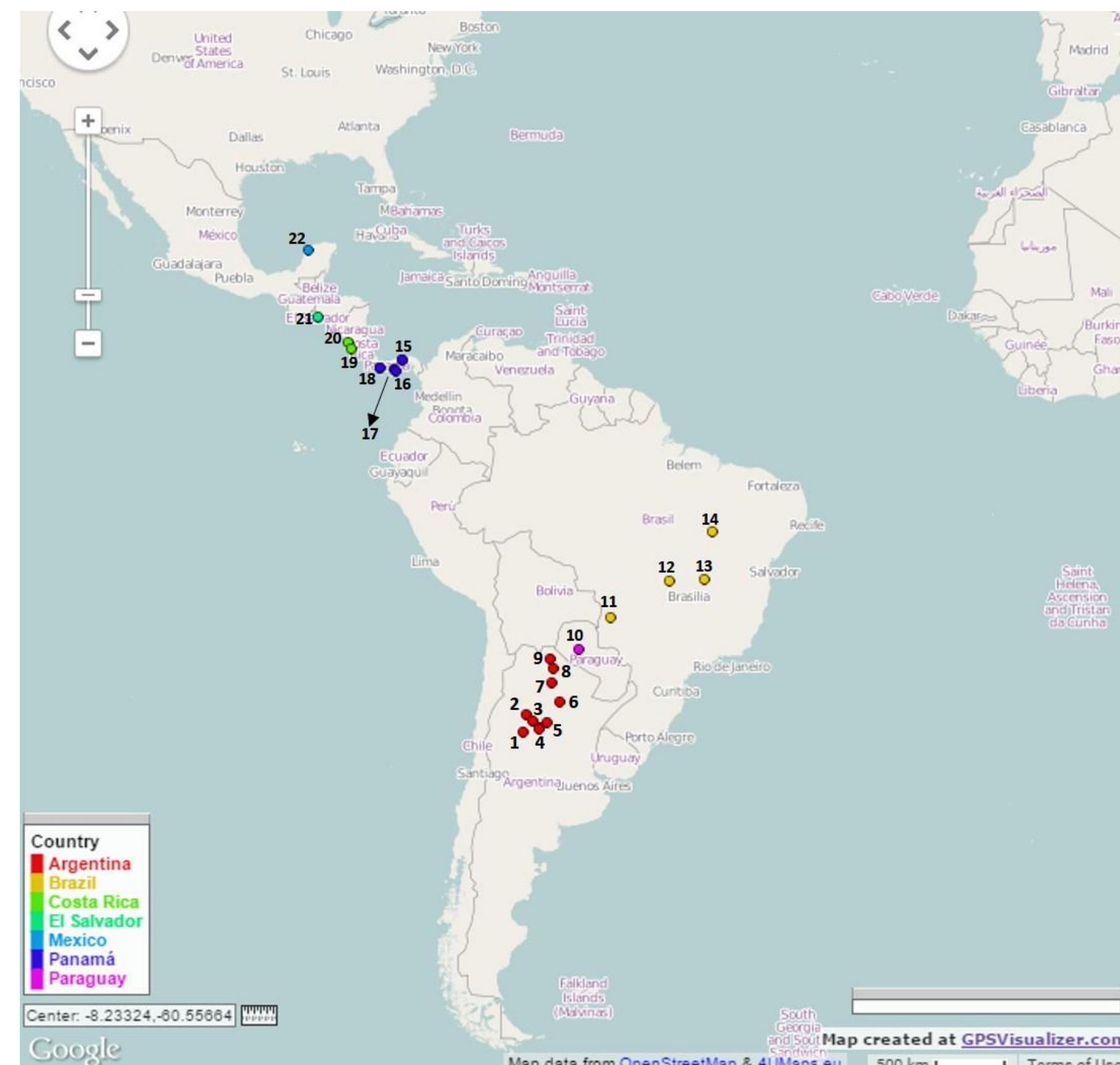 Political map of the southern parts of north america,