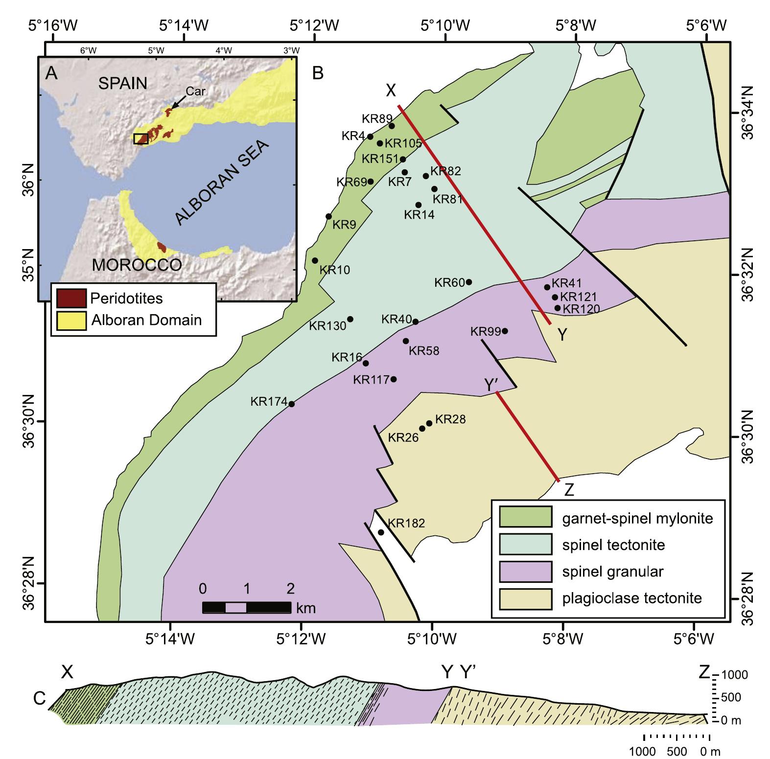 (a) map of the alboran sea area showing extent of the betic