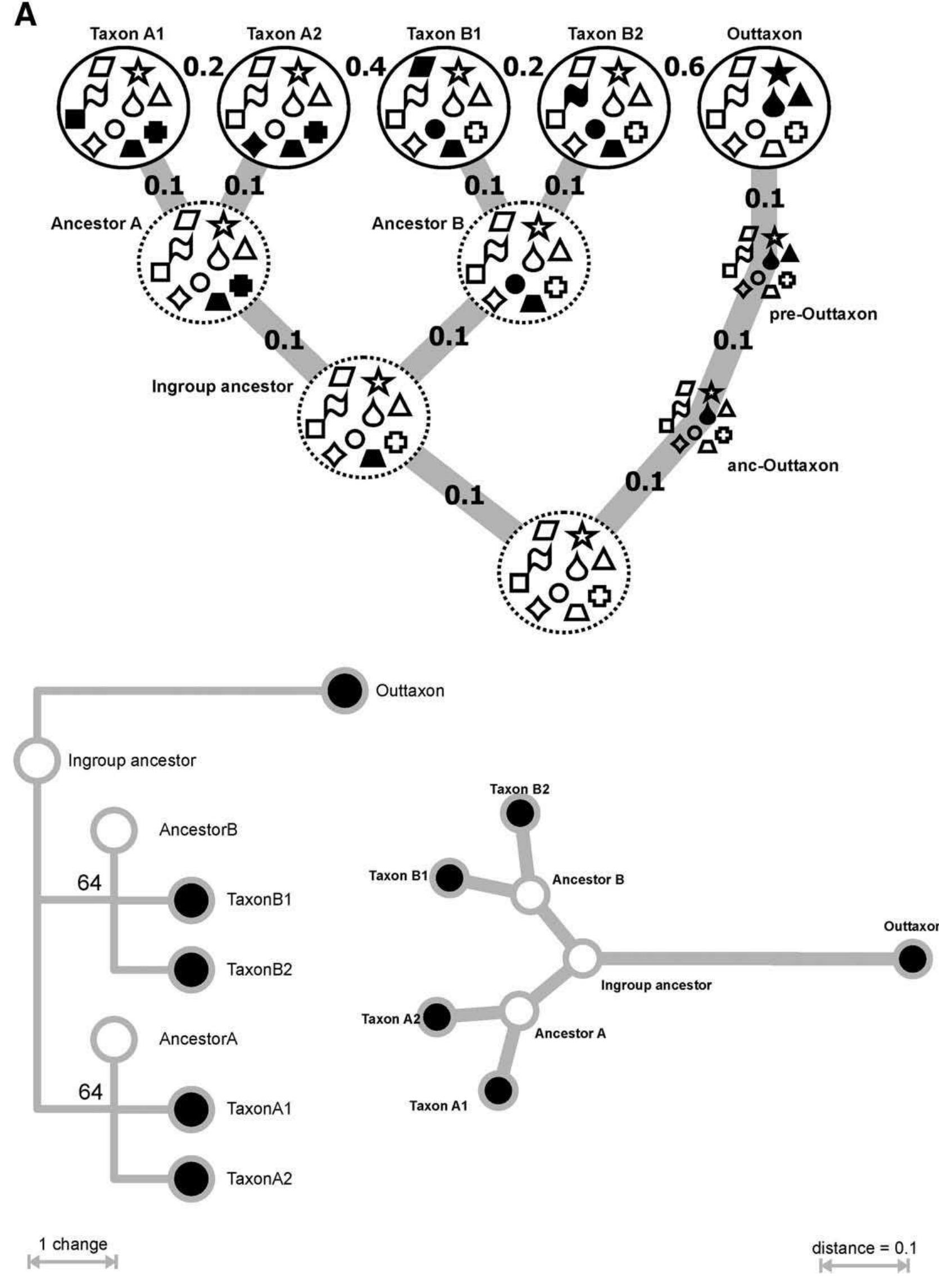 ‘true trees’, distances and reconstructions. a,