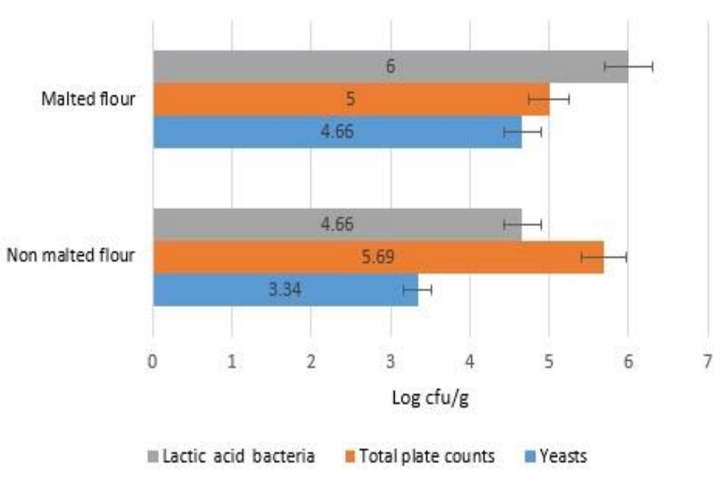 Comparison of microbial changes before and after malting