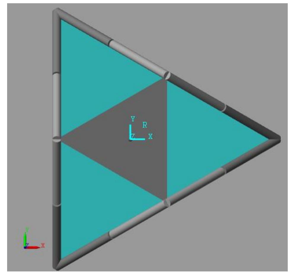 Hexapod model developed in simulink showing the full conic