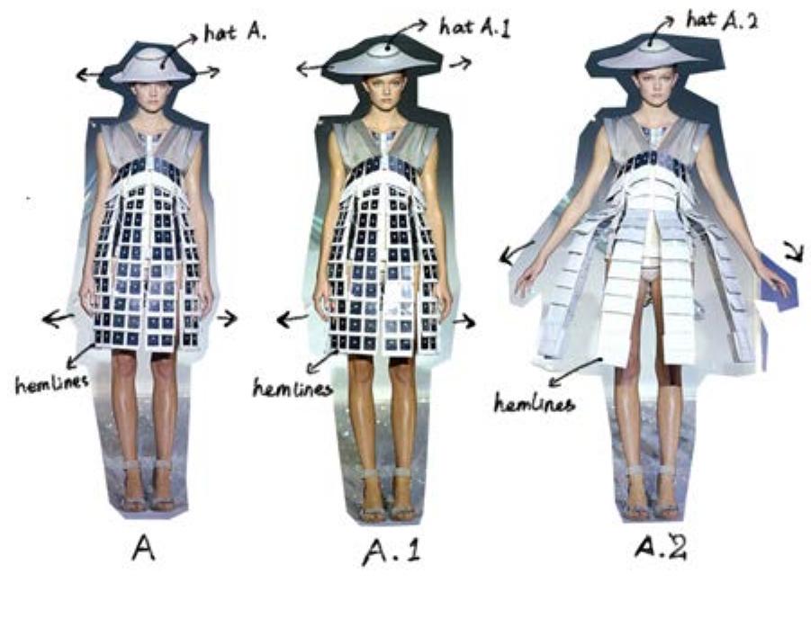 Showing how to transform the dress of hussein chalayan