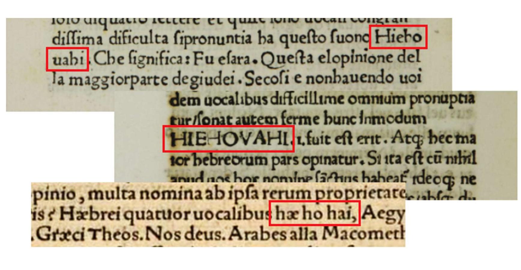 Figure 32 - Transmission of the Tetragrammaton in
