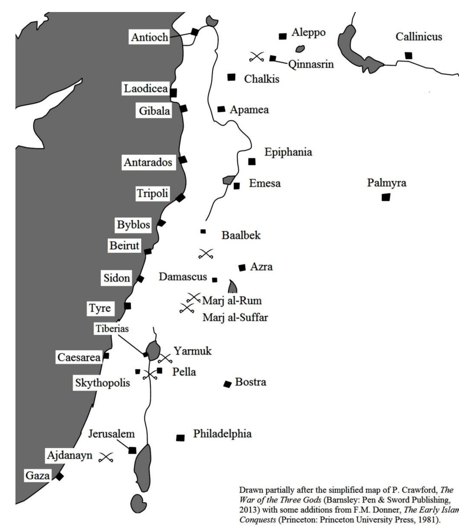 Map of the principat locations mentioned in the text.