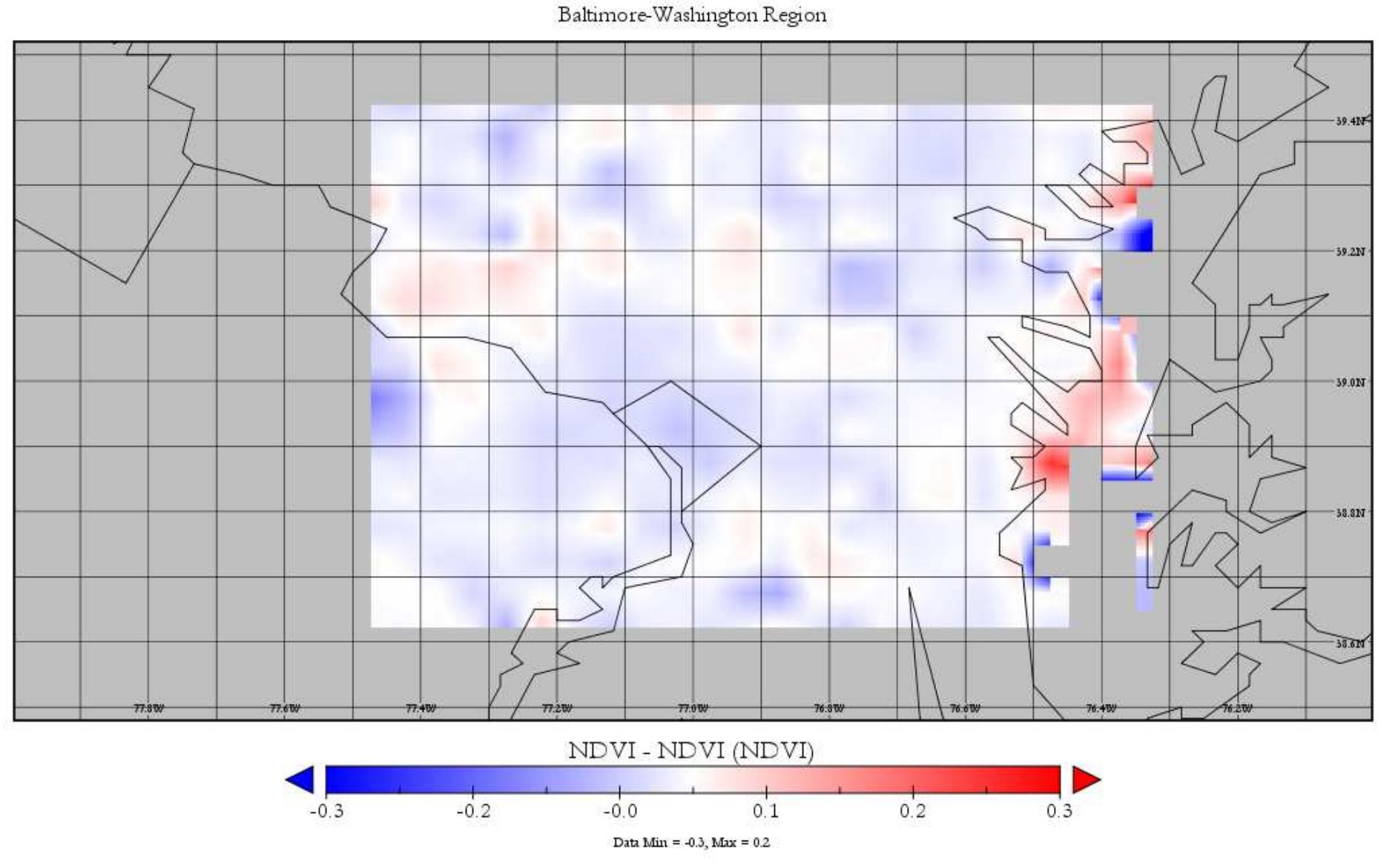 Ndvi difference map, may 2016 - may 2000, using giovanni
