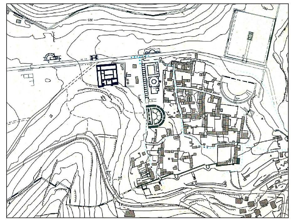 A map shows the archeological site and heritage vernacular