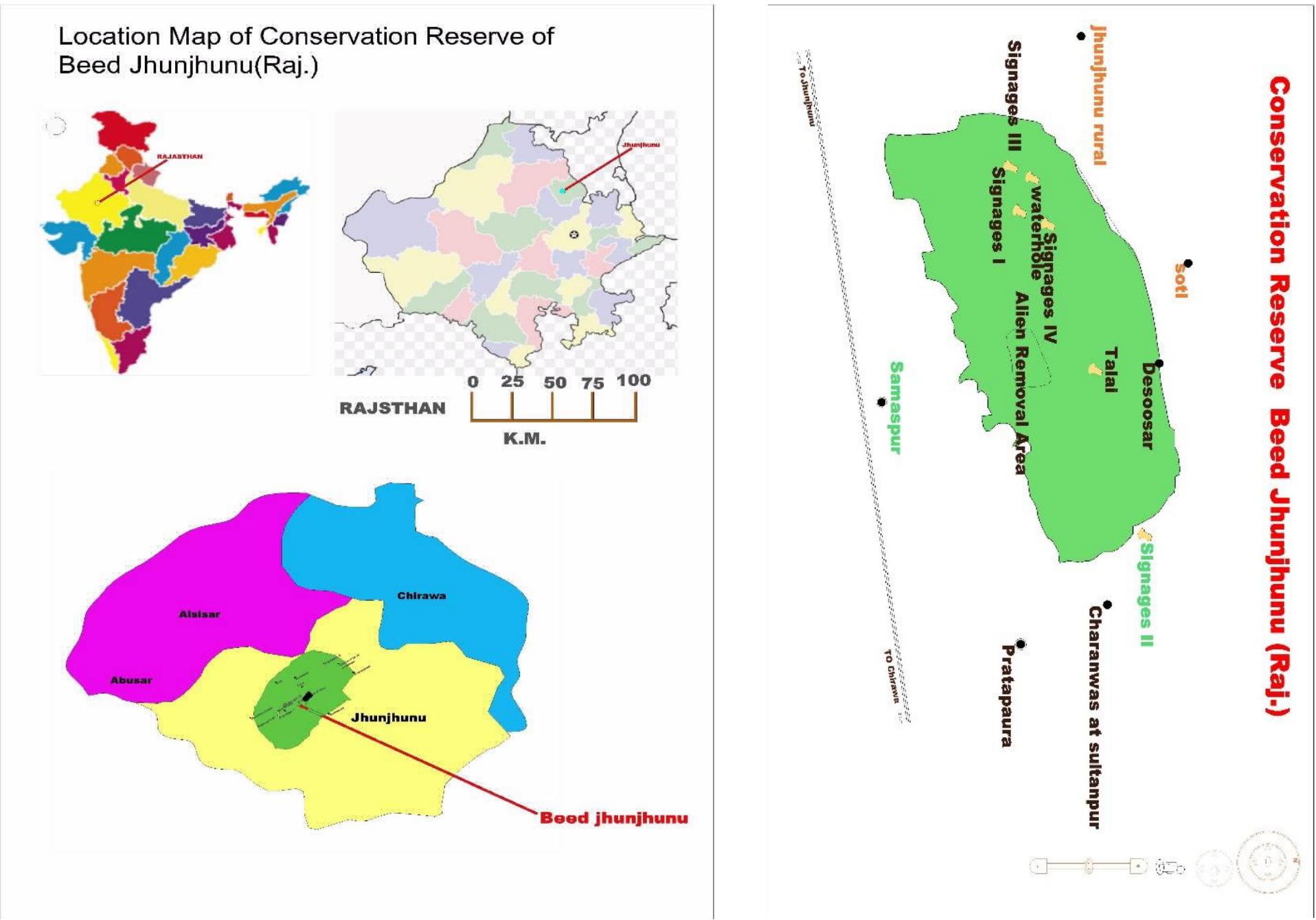 Location map of jhujhunu beed of rajasthan, india pedalium