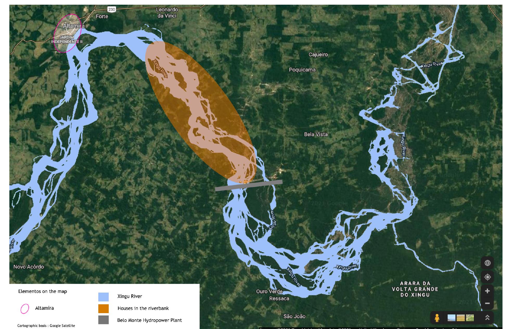 Map of xingu river and altamira | this map shows the