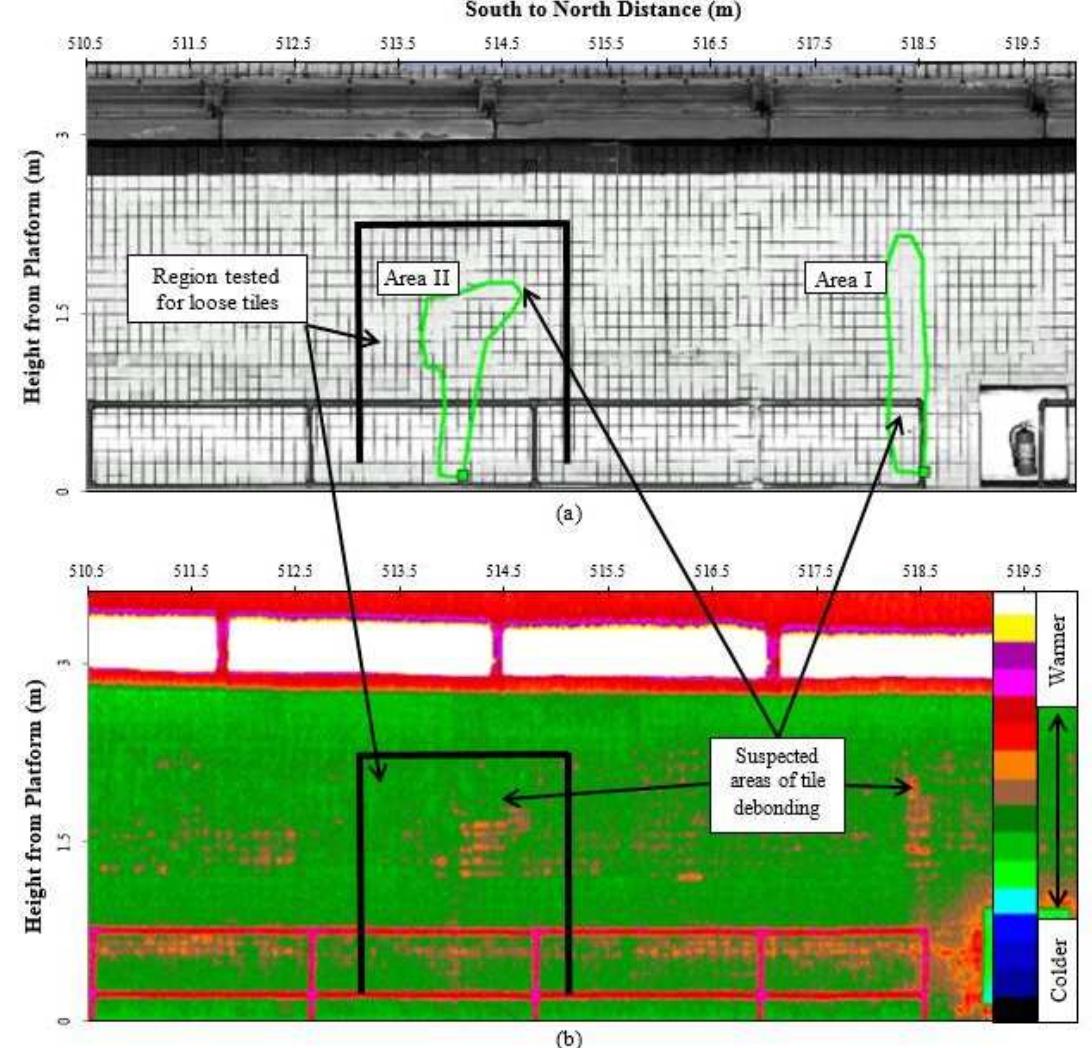 Spacetec (a) visual and (b) thermal images indicating