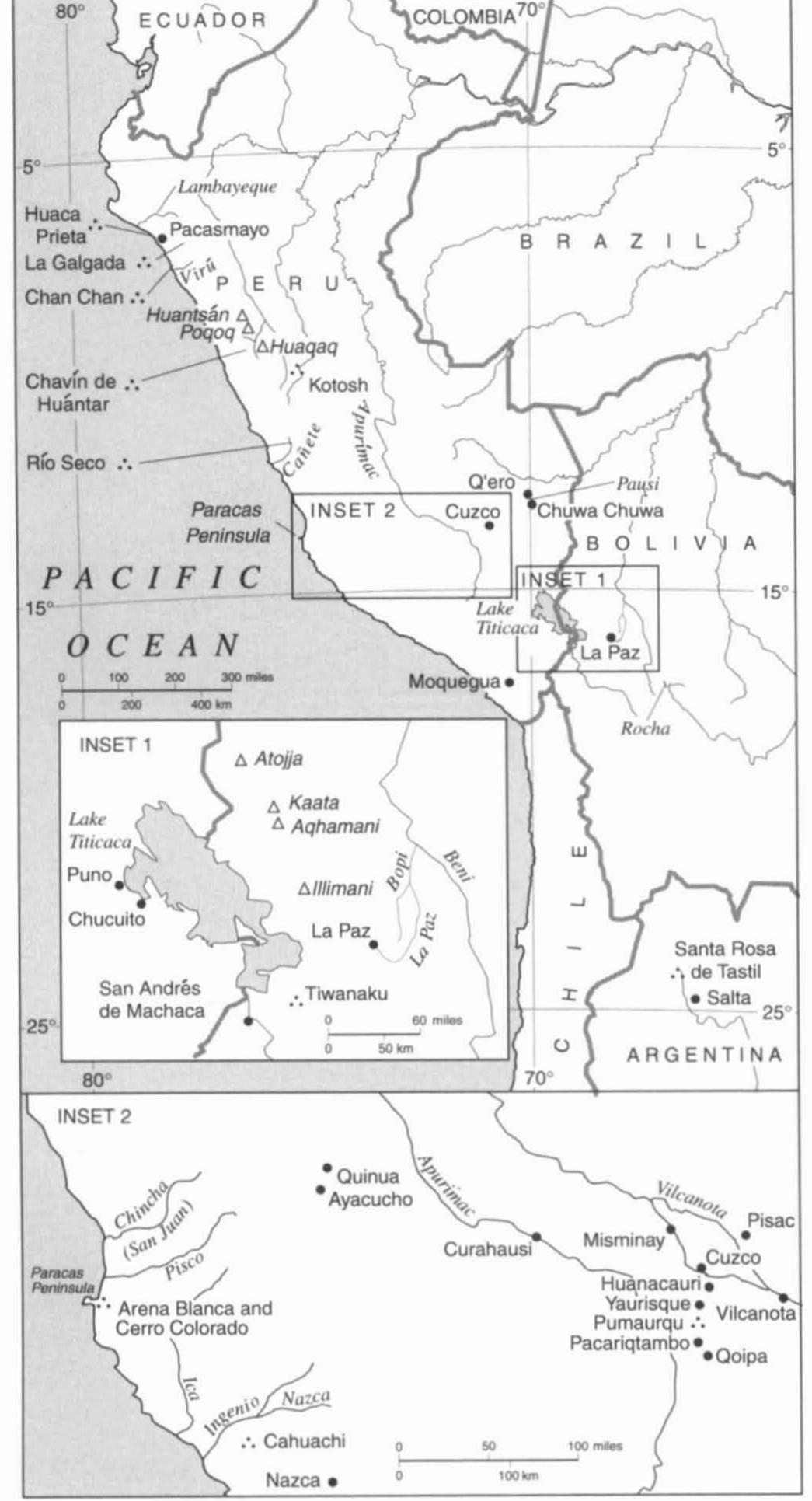 1. reference map of the central andean region. this map