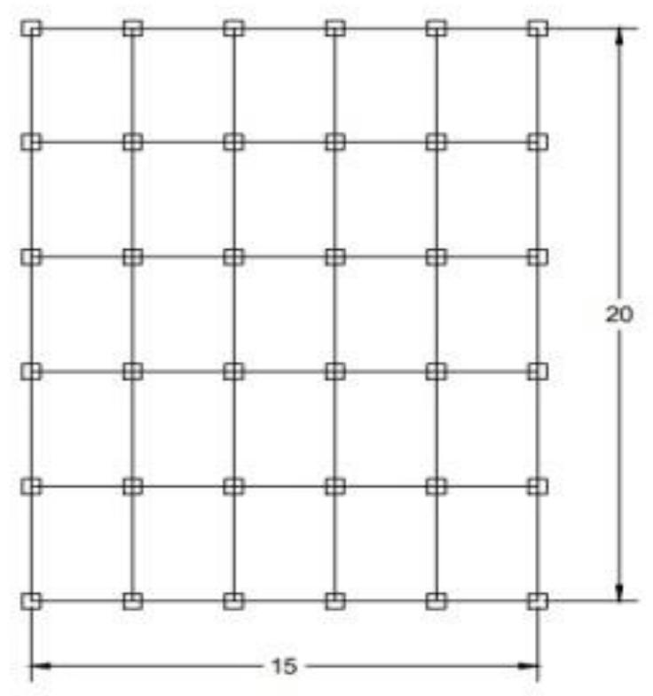 Structural plan of g+7 storey building of model 1