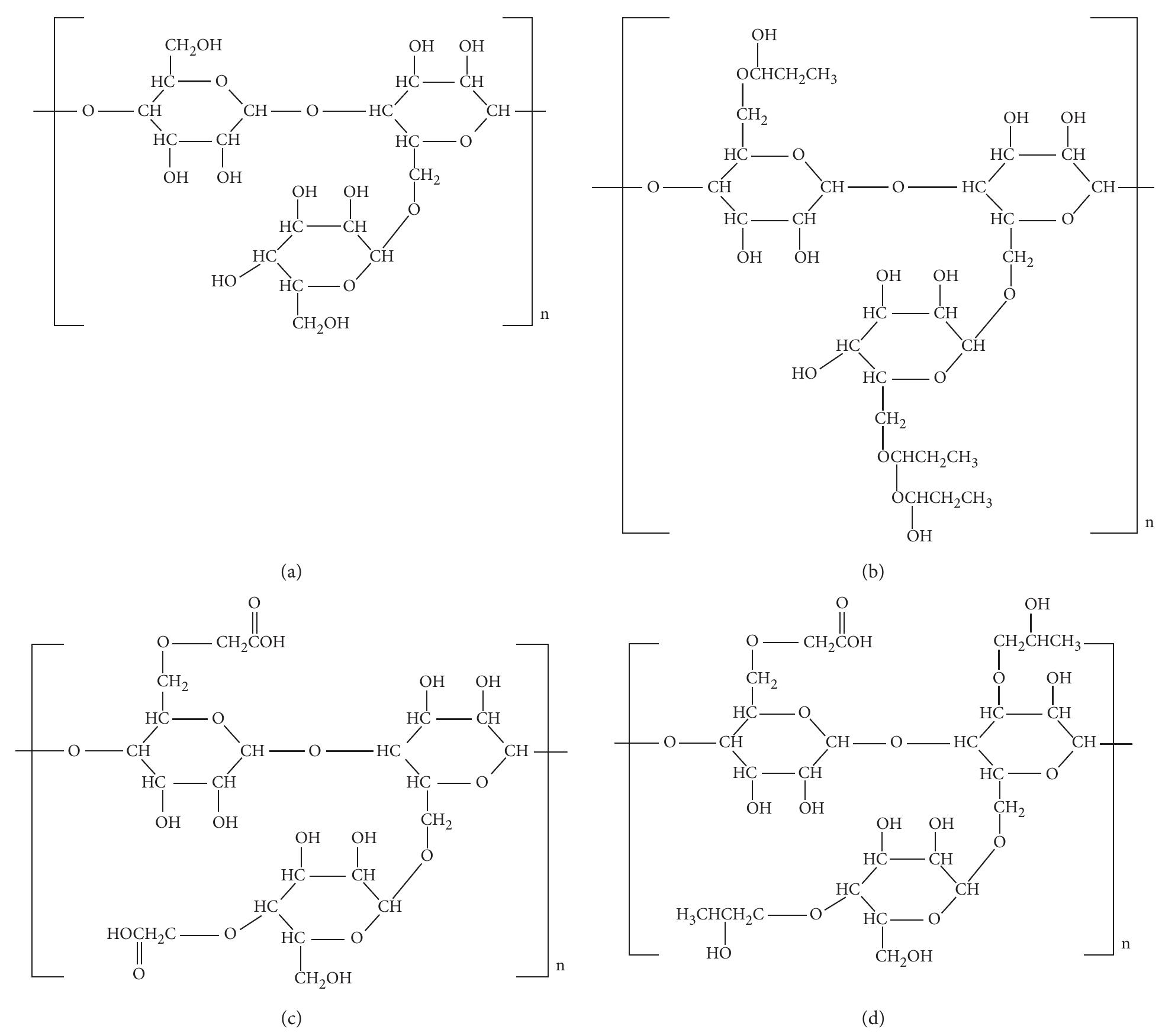 Ficure 1: the molecular structure of (a) guar gum, (b) hpg,