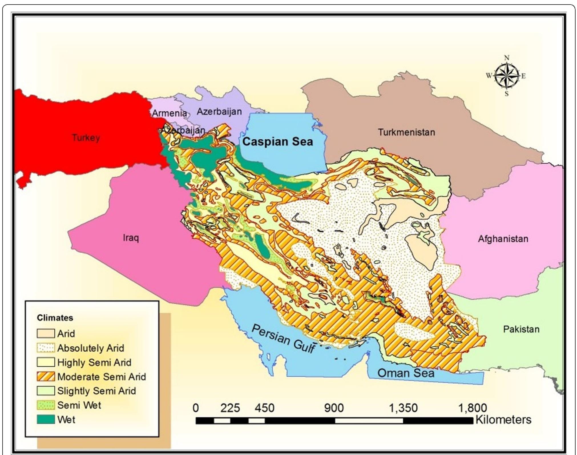 Iran climate map (koppen climate classification) and its