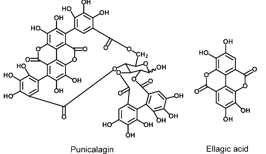 Chemical structure of punicalagin and ea.