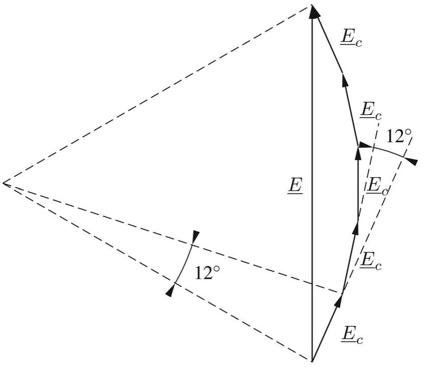 Phasorial diagram of one phase for the conventional wye